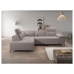 Ecksofa WERK2 "Focus-L, elektrisch erweiterbare Sitztiefe um ca. 30 cm, L-Form", beige, B:204cm H:82cm T:278cm, 92% Polyester, 8% Nylon, Sofas, Ecksofa, Komfort nach Ma&szlig;: Ausziehbare Sitztiefe, verstellbare Kopfteile & F&uuml;&szlig;e