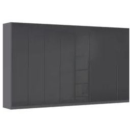 Dreht&uuml;renschrank OTTO HOME "Kleiderschrank Kleiderschr&auml;nke Schrank Garderobe AGORDO mit Glasfront", graumetallic, glas basalt, B:360cm H:229cm T:54cm, Holzwerkstoff, Schr&auml;nke, Dreht&uuml;renschrank, durchdachte Innenausstattung, in 8 Breiten und 2 H&ouml;hen MADE IN GERMANY