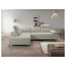 Ecksofa WERK2 "Focus-L, elektrisch erweiterbare Sitztiefe um ca. 30 cm, L-Form", natur, B:204cm H:82cm T:278cm, 92% Polyester, 8% Nylon, Sofas, Ecksofa, Komfort nach Ma&szlig;: Ausziehbare Sitztiefe, verstellbare Kopfteile & F&uuml;&szlig;e