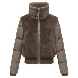 Pl&uuml;schjacke Navahoo "Teddyzone 14", Damen, Gr. L (40), braun, Obermaterial 1: 100% Polyester. Obermaterial 2: 100% Polyester. Innenfutter: 100% Polyester. Wattierung: 100% Polyester. &Auml;rmelfutter: 100% Polyester, weit h&uuml;ftlang, hoch geschlossener Ausschnitt, &Auml;rmel ohne &Auml;rmelschlitz Rippb&uuml;ndchen mit Windstopper, Jacken, Teddy-Fleece Jacke mit hohem Kragen
