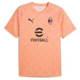 Trainingsshirt Puma "AC Milan Aufw&auml;rmtrikot Herren", Herren, Gr. S, gelb (pink fruit sunny gelb), Obermaterial: 100% Polyester, slim fit, Rundhals, Shirts