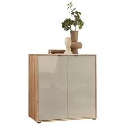 Kommode Wiemann "Cardiff Sideboard, W&auml;scheschrank, teilmassiv Bianco-Eiche, 80 cm", braun, Bianco-Eiche,Front Glas Champagner, Eiche, Sideboards, Kommode, verschiedenen Ausf&uuml;hrungen, inklusive Einlegeboden