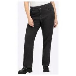 Bequeme Jeans sheego, Damen, Gr. 58, Normalgr&ouml;&szlig;en, schwarz denim, 99% Baumwolle, 1% Elasthan, unifarben, lang, Jeans