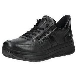 Sneaker Ara "Ara Sneaker Leder", Damen, Gr. 40, schwarz (schwarz, schwarz), Leder, Schuhe Sneaker