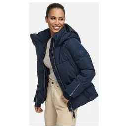 Winterjacke Marikoo "Aleynaa", Damen, Gr. M, blau (navy), Obermaterial: 100% Polyester; Innenseite: 100% Polyester; Futter: 100% Polyester, Jacken Winterjacke, mit extra hohem Kragen und elastischem Tailleng&uuml;rtel