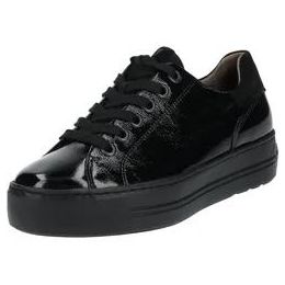 Sneaker Paul Green "Paul Green Sneaker Leder", Damen, Gr. 40,5, schwarz (schwarz lack), Leder, Schuhe Sneaker
