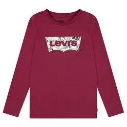 Levi's Langarmshirt LEVI'S KIDS "LVG ROSE BATWING FILLS LS TEE", M&auml;dchen, Gr. 16 (164), rot (rot plum), Single Jersey, Obermaterial: 100% Baumwolle, bedruckt, normal, Rundhals, Shirts Langarmshirt, mit floralem Batwing-Logo