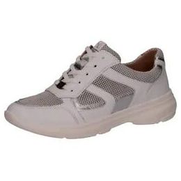 Sneaker Caprice "Caprice Sneaker Leder/Textil", Damen, Gr. 41, wei&szlig; (wei&szlig;, silber), Leder, Textil, Schuhe Sneaker
