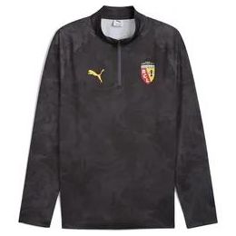 T-Shirt Puma "RC Lens Aufw&auml;rmtrikot Herren", Damen, Gr. L, galactic gray pel&eacute; gelb, Obermaterial: 100% Polyester, bedruckt, slim fit, Rundhals, Shirts T-Shirt