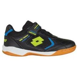 Hallenschuh Lotto, Kinder, Gr. 39, schwarz, lime, Kunstfaser, Synthetik, mehrfarbig, Schuhe Hallenschuh, - mit nichtf&auml;rbender Sohle