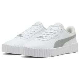 Sneaker Puma "Carina 3.0 Day Night Sneakers Damen", Damen, Gr. 39, silber (wei&szlig; silber metallic), Obermaterial: Textil, Synthetik. Futter: Textil. Innensohle: Textil. Laufsohle: Gummi, Schuhe Sneaker
