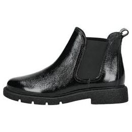 Ankleboots Paul Green "Paul Green Stiefelette Leder/Textil", Damen, Gr. 38,5, schwarz (schwarz lack), Leder, Textil, Schuhe Ankleboots