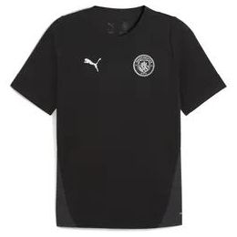 Trainingsshirt Puma "Manchester City Trainingstrikot Herren", Herren, Gr. M, schwarz (schwarz silber metallic), Obermaterial: 100% Polyester, slim fit, Rundhals, Shirts