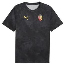 Trainingsshirt Puma "RC Lens Aufw&auml;rmtrikot Herren", Herren, Gr. L, galactic gray pel&eacute; gelb, Obermaterial: 100% Polyester, bedruckt, slim fit, Rundhals, Shirts