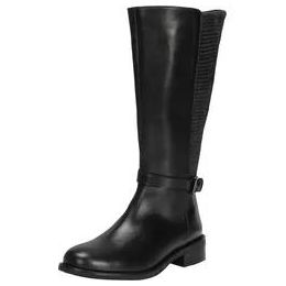 Weitschaftstiefel sheego, Damen, Gr. 43, XXL-Schaft, schwarz, Glattleder, Leder, Schuhe Weitschaftstiefel