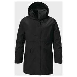 Sch&ouml;ffel Parka SCH&Ouml;FFEL "Urban Ins Parka Style Malkay WMS", Damen, Gr. 44, schwarz (9990, schwarz), Oberstoff: Aussenseite: 100% Polyester; (Membran: Thermoplastisches Polyurethan); Futter: 100% Polyester; Wattierung: 100% Polyester, regular fit, hoch geschlossener Ausschnitt, Jacken Parka