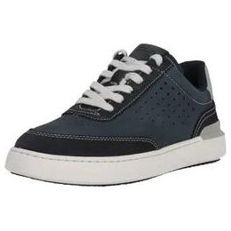 Sneaker Clarks "Courtlite", Herren, Gr. 43, blau, Kunstfaser, Schuhe Sneaker, mit federndem Fu&szlig;bett
