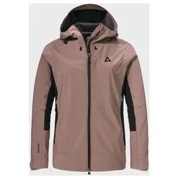 Sch&ouml;ffel Outdoorjacke SCH&Ouml;FFEL "Mountain Softshell Jk Style Milagle WMS", Damen, Gr. 38, lila (3905, braun), Oberstoff: Aussenseite: 92% Polyester, 8% Elasthan, Innenseite: 100% Polyester; (Membran: Thermoplastisches Polyurethan); Oberstoff Einsatz: 92% Polyester, 8% Elasthan, regular fit, Jacken Outdoorjacke
