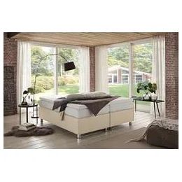 Boxspringbett "London in den Breiten 160x200, 180x200cm & 200x200cm", vanille, B:200cm L:200cm, Westfalia Schlafkomfort, Komplettbetten, Boxspringbett