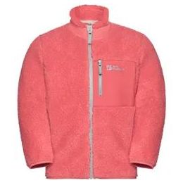 Fleecejacke Jack Wolfskin "ICE CURL JACKET K", Kinder, Gr. 164, sunset coral, Fleece, Obermaterial: 100% Polyester, normal, eingefasste Kante, Jacken Fleecejacke, W&auml;rmend, winddicht, &Uuml;bergangsjacke f&uuml;r Kinder