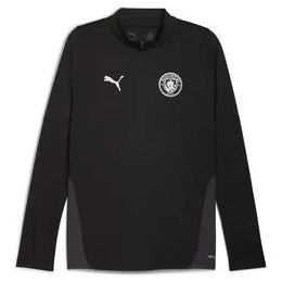 T-Shirt Puma "Manchester City Trainingstop Herren", Herren, Gr. M, schwarz (schwarz silber metallic), Obermaterial: 100% Polyester, slim fit, Shirts T-Shirt