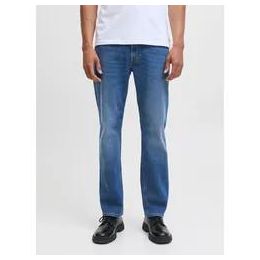 Jack & Jones Straight-Jeans JACK & JONES "JJICLARK JJORIGINAL SQ 2", Herren, Gr. 27, L&auml;nge 30, blau (blau, denim), Denim/Jeans, Obermaterial: 76% Baumwolle, 22% Polyester, 2% Elasthan, Abriebeffekte, straight fit lang, Jeans Straight-Jeans, Baumwollmischung, straight fit