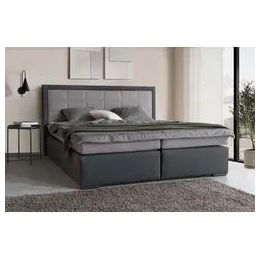 Boxspringbett Collection AB "30 Jahre Jubil&auml;ums-Modell Athena", grau (anthrazit, grau), B:193cm L:208cm, Holzwerkstoff, Spanplatte, Komplettbetten, Boxspringbett, in H2,H3 & H4, wahlweise mit LED-Leiste