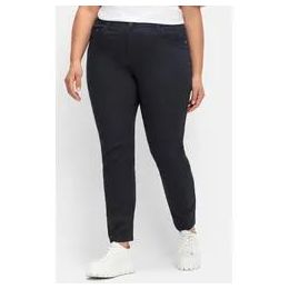 Stretch-Hose sheego, Damen, Gr. 58, Normalgr&ouml;&szlig;en, blau (tiefblau), 98% Baumwolle, 2% Elasthan, unifarben, Hosen