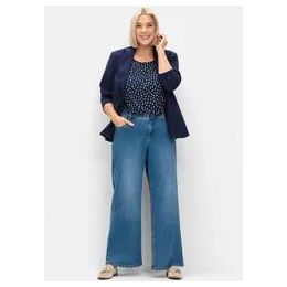 Bequeme Jeans sheego, Damen, Gr. 40, Normalgr&ouml;&szlig;en, blau (blau denim), 99% Baumwolle, 1% Elasthan, unifarben, lang, Jeans