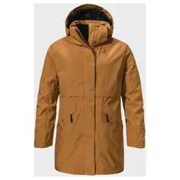 Sch&ouml;ffel Parka SCH&Ouml;FFEL "Urban Ins Parka Style Malkay WMS", Damen, Gr. 36, braun (4745, braun), Oberstoff: Aussenseite: 100% Polyester; (Membran: Thermoplastisches Polyurethan); Futter: 100% Polyester; Wattierung: 100% Polyester, regular fit, hoch geschlossener Ausschnitt, Jacken Parka