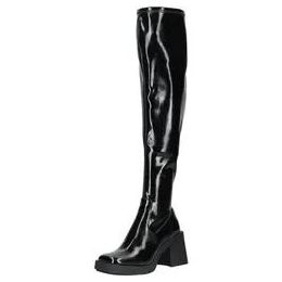 Overkneestiefel Steve Madden "Steve Madden Stiefel Lederimitat", Damen, Gr. 38, schwarz (schwarz lack), Lederimitat, Schuhe