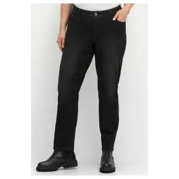 Stretch-Jeans sheego, Damen, Gr. 80, Langgr&ouml;&szlig;en, schwarz (schwarz denim), 99% Baumwolle, 1% Elasthan, unifarben, lang, Jeans