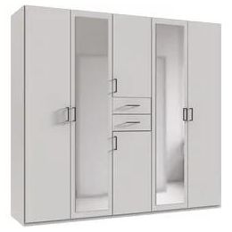 Kleiderschrank wimex "Diver Dreht&uuml;renschrank mit Spiegel, 180, 225 o. 270cm breit", schwarz (wei&szlig;, griffe schwarz), B:225cm H:207cm T:58cm, Schr&auml;nke, Kleiderschrank, Bestseller Schlafzimmerschrank wahlweise 3 Innenausstattungen, Topseller