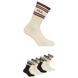 Tennissocken Fila "JUNIOR BOY LIFESTYLE NORMAL PLAIN SOCKS", Herren, Gr. 27-30, wei&szlig;, schwarz, Baumwollmischung, Socken Tennissocken, mit sportlichem Streifenbund