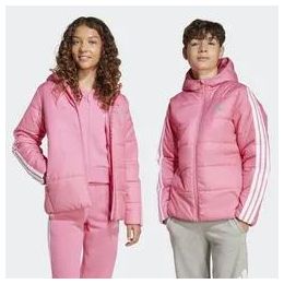 Winterjacke Adidas SPORTSWEAR "ESSENTIALS 3-STREIFEN GEF&Uuml;TTERTE", Kinder, Gr. 164, wei&szlig; (pink fusion, wei&szlig;), Obermaterial: 100% Polyester, normal, Jacken Winterjacke