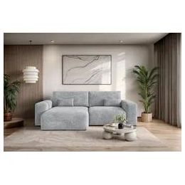 Ecksofa OTTO HOME "MATTS Schlafsofa mit Bettkasten, Ma&szlig;e B/T/H: 265/159/89 cm", grau (hellgrau), B:265cm H:89cm T:159cm, 100% Polyester, Sofas, Ecksofa, L-Form mit Recamiere rechts oder links, hoher Sitzkomfort