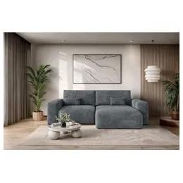 Ecksofa OTTO HOME "MATTS Schlafsofa mit Bettkasten, Ma&szlig;e B/T/H: 265/159/89 cm", grau (dunkelgrau), B:265cm H:89cm T:159cm, 100% Polyester, Sofas, Ecksofa, L-Form mit Recamiere rechts oder links, hoher Sitzkomfort