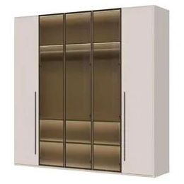 Dreht&uuml;renschrank OTTO HOME "Opera Parsol-Glast&uuml;ren, LED-Innenbeleuchtung, mit und ohne Kranz", cashmere, B:227cm H:224cm T:56cm, FSC-zertifizierter Holzwerkstoff, MDF, Schr&auml;nke, Dreht&uuml;renschrank, Glast&uuml;ren, UV-Lack, LED-Innenbeleuchtung, Soft-Close-Funktion