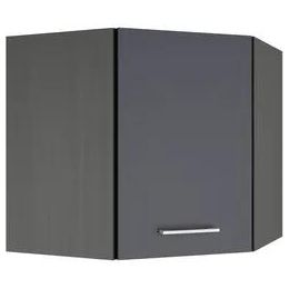 Eckh&auml;ngeschrank KOCHSTATION "KS-Milan", grau (anthrazit), B:60cm H:57cm T:60cm, Holzwerkstoff, Schr&auml;nke, Eckh&auml;ngeschrank, Eckh&auml;ngeschrank 60x60 cm, matte oder hochgl&auml;nzende Fronten