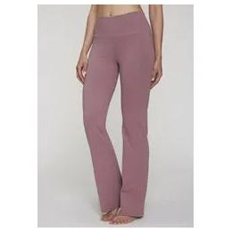 Jazzpants Lascana ACTIVE, Damen, Gr. 56/58, N-Gr, lila (mauve), Single Jersey, Obermaterial: 95% Baumwolle, 5% Elasthan, unifarben, Basic, lang, Hosen, mit breitem B&uuml;ndchen
