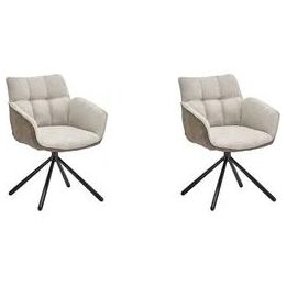 Esszimmerstuhl "Frisco-B", schwarz (beige, schwarz, beige), B:62cm H:84cm T:62cm, Chenille;Microfaser, SET ONE BY Musterring, St&uuml;hle, Esszimmerstuhl, Bezug innen Chenille und au&szlig;en Microfaser, Stativgestell schwarz