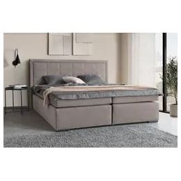 Boxspringbett Collection AB "30 Jahre Jubil&auml;ums-Modell Athena", beige (taupe), B:193cm L:208cm, Holzwerkstoff, Spanplatte, Komplettbetten, Boxspringbett, in H2,H3 & H4, wahlweise mit LED-Leiste