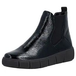 Stiefelette Remonte "Remonte Stiefelette Leder/Textil", Damen, Gr. 40, schwarz lack, Leder, Textil, Schuhe Stiefelette