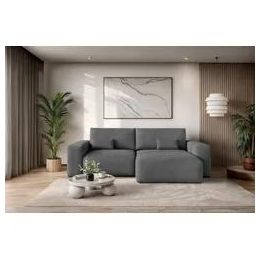Ecksofa OTTO HOME "MATTS Schlafsofa mit Bettkasten, Ma&szlig;e B/T/H: 265/159/89 cm", anthrazit, B:265cm H:89cm T:159cm, 100% Polyester, Sofas, Ecksofa, L-Form mit Recamiere rechts oder links, hoher Sitzkomfort