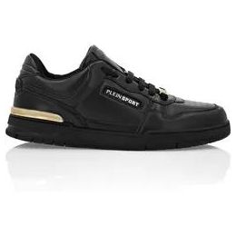Sneaker Plein Sport "Lo-Top Turnschuhe", Damen, Gr. 44, Normalschaft, schwarz (0294, schwarz, lightgold), Schuhe Sneaker