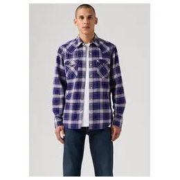 Levi's Flanellhemd LEVI'S "BARSTOW WESTERN STANDARD", Herren, Gr. XXL, N-Gr, hawley plaid blau de, Flanell, Obermaterial: 99% Baumwolle, 1% metallisierte Fasern, Basic, normal, 2-Knopf-Manschette mit Druckkn&ouml;pfen, Hemden, in verschiedenen Karo-Dessins