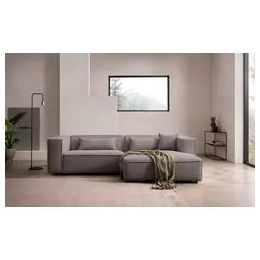 Ecksofa "PIARA mit Kedernaht, Cord, Leinenoptik o. Strukturstoff, Couch, L-Form", beige (taupe), B:267cm H:66cm T:167cm, 100% Polyester, LeGer Home by Lena Gercke, Sofas, Ecksofa, wahlweise Ottomane rechts/links, schwarze F&uuml;&szlig;e, bequemer Sitzkomfort