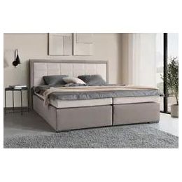Boxspringbett Collection AB "30 Jahre Jubil&auml;ums-Modell Athena", beige (taupe, beige), B:193cm L:208cm, Holzwerkstoff, Spanplatte, Komplettbetten, Boxspringbett, in H2,H3 & H4, wahlweise mit LED-Leiste