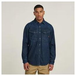 G-Star Raw Jeanshemd G-STAR "Dakota Slim", Herren, Gr. S, N-Gr, blau (worn in deep sea), Denim/Jeans, Obermaterial: 100% Baumwolle, unifarben, slim fit, mit Druckkn&ouml;pfen,mit Schlitz, Hemden Jeanshemd