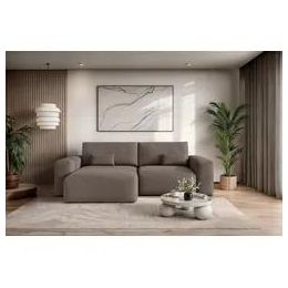 Ecksofa OTTO HOME "MATTS Schlafsofa mit Bettkasten, Ma&szlig;e B/T/H: 265/159/89 cm", braun, B:265cm H:89cm T:159cm, 100% Polyester, Sofas, Ecksofa, L-Form mit Recamiere rechts oder links, hoher Sitzkomfort